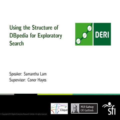 Using the Structure of DBpedia for Exploratory Search | PPT