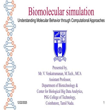 MD simulation- principles and tools used | PPTX