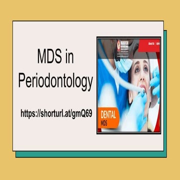 mds in periodontology and implantology course in india | PPTX