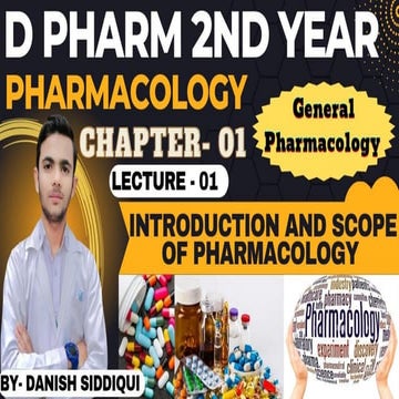 Introduction to pharmacology, Pharmacology, D Pharm 2nd year MDSP ...