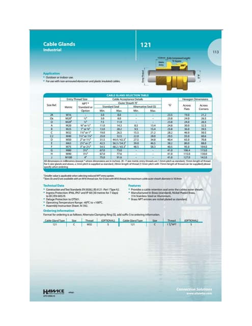 Hawke ICG 653/Universal/L Hazardous Area Cable Gland | PDF