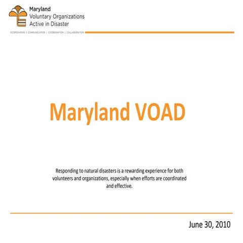 Maryland VOAD - an overview | PPT