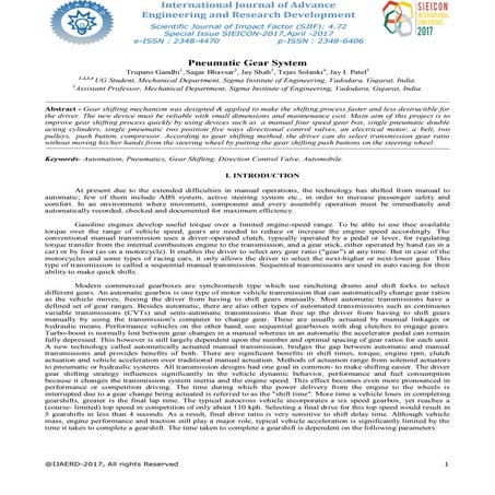 Pneumatic Gear System Pdf