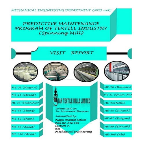 Maintenance Strategy and Activites of Textile Industry (Spinning Mill ...