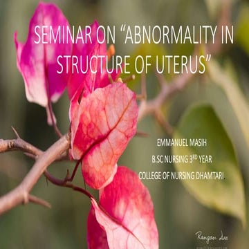 ABNORMALITY IN STRUCTURE OF UTERUS | PPTX