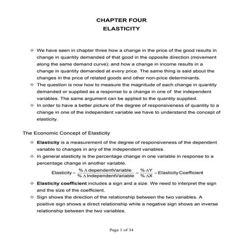 Managerial Economics (Chapter 4 - Elasticity) | PDF
