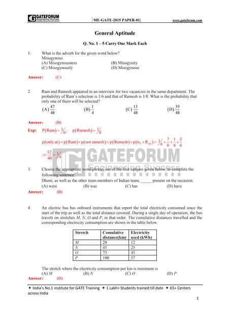 Ee gate'14-paper-01 | PDF | Physics | Science
