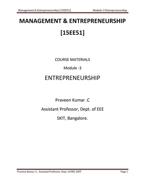 M & e notes - module -2 praveen | PDF