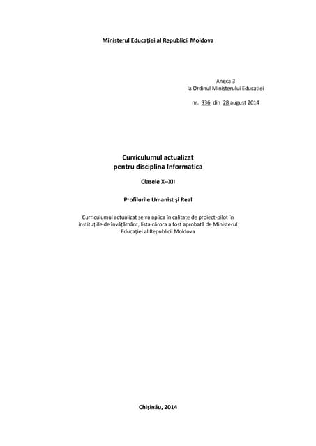 Programa scolara tic_9 | PDF