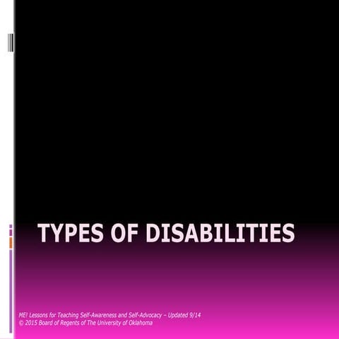 me-u3-types-of-disabilities in learning mm | PPTX