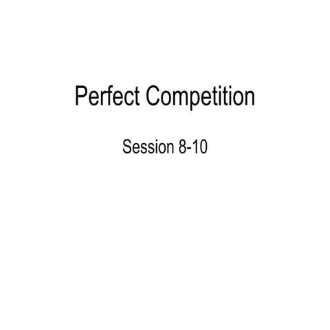 Microeconomics Perfect Competition | PDF