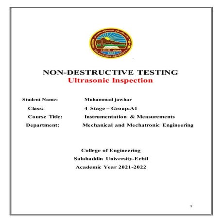 Non Destructive Testing Pdf