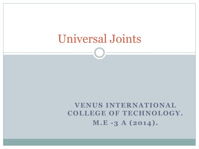 Basic Types of Mechanical Joints - A Short Introduction | PDF