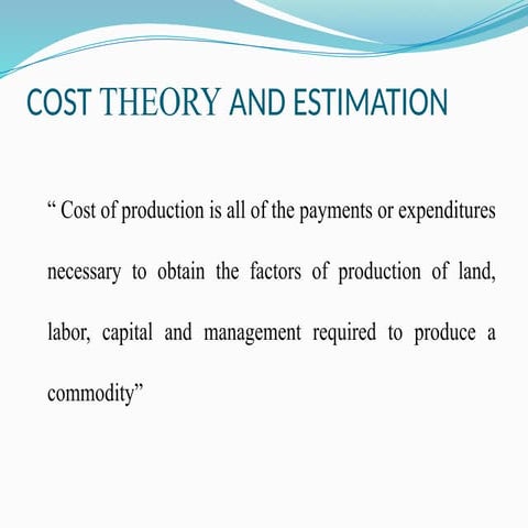Cost theory and cost analysis for business economics and financial ...
