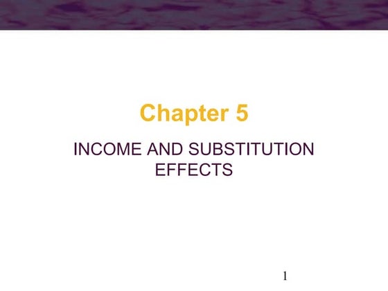 Microeconomics: Income and Substitution Effects | PPT