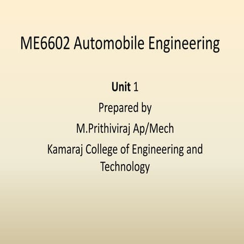 Me6602 automobile engineering | PPTX