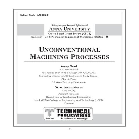 ME8073 - Unconventional Machining Process (Ripped from Amazon Kindle ...