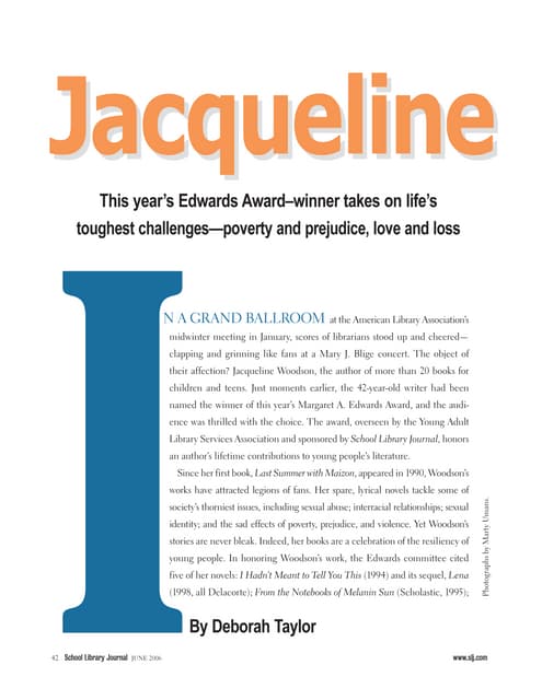 1992 Margaret A. Edwards Award article | PDF