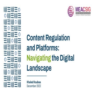 Content Regulation and Platforms: Navigating the Digital Landscape | PDF