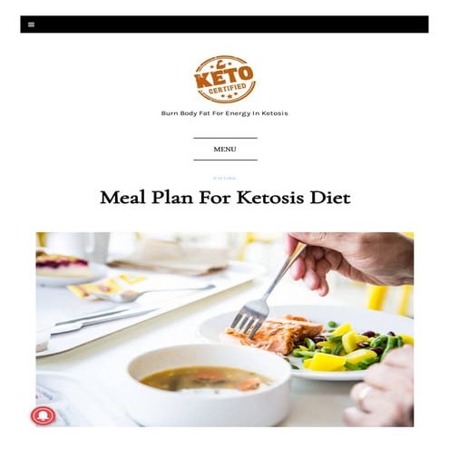Meal Plan For Ketosis Diet | PDF