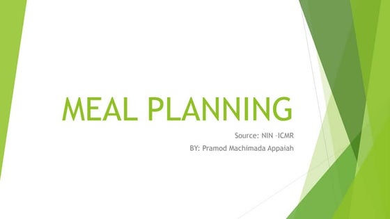 Meal Planning or diet Planning | PPT