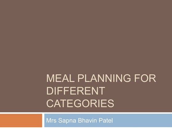 Menu Planning | PPT