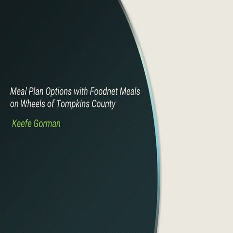 Meal Plan Options with Foodnet Meals on Wheels of Tompkins County | PPT
