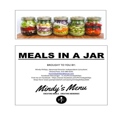 Pampered Chef Brownie pan-cookbook-Mindy's Menu | PDF