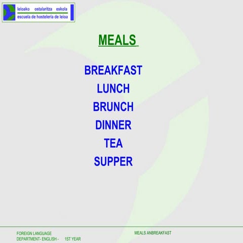 Meals and breakfast | PPT