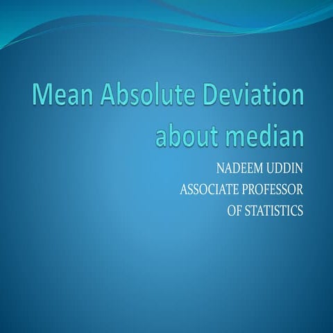 Mean Absolute Deviation About Median Pptx Physics Science