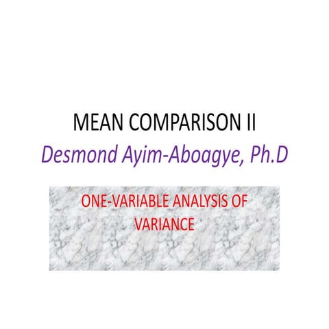 Mean comparison ii variance analysis | PPTX