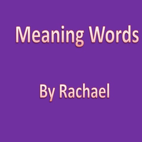 Meaning Words | PPT