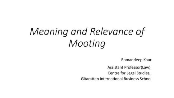 Moot Courts: Practice and Procedure | PPTX | Legal Services Industry ...