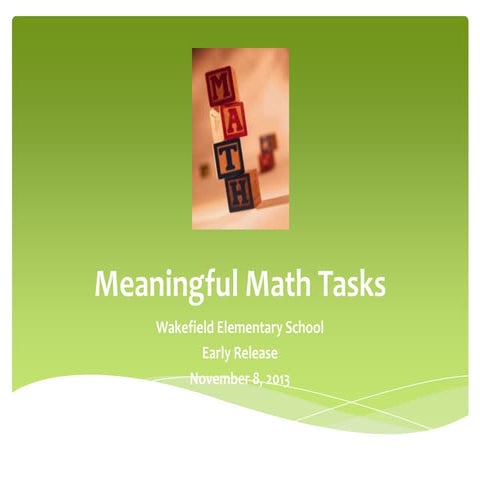 Meaningful math tasks | PPTX