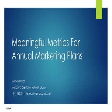 Meaningful metrics for annual marketing plans | PPTX