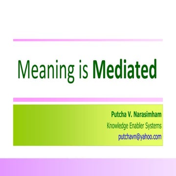 Meaning is MEDIATED | PDF