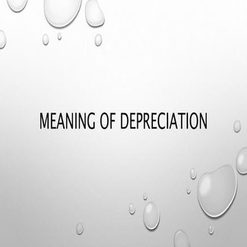 Meaning of depreciation | PPT