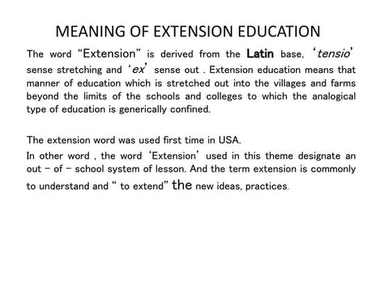 History of extension | PPT