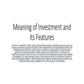 Meaning of Investment and its Features.pptx
