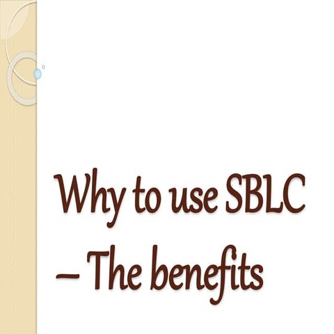 Meaning of the SBLC letter of credit | PPT