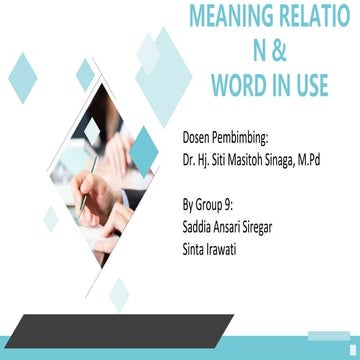 Sense Relations | PPTX
