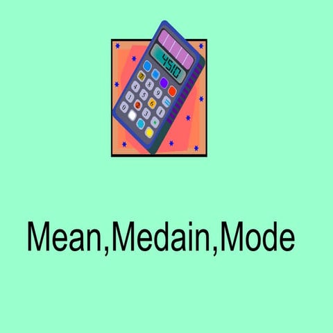 Mean Median Mode and Range | PPT