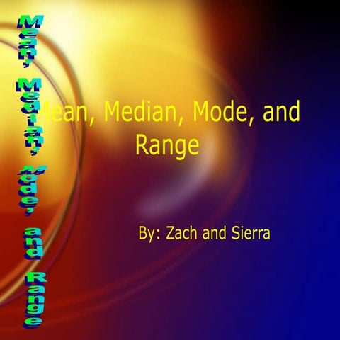 Mean, Median, Mode, And Range | PPT