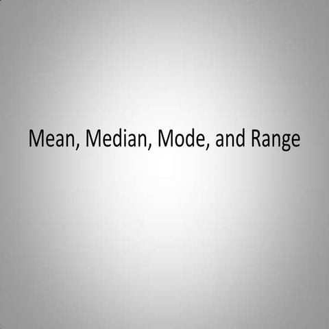 Mean, median, mode, and range | PPTX