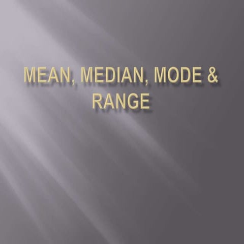 Mean median mode_range | PPTX