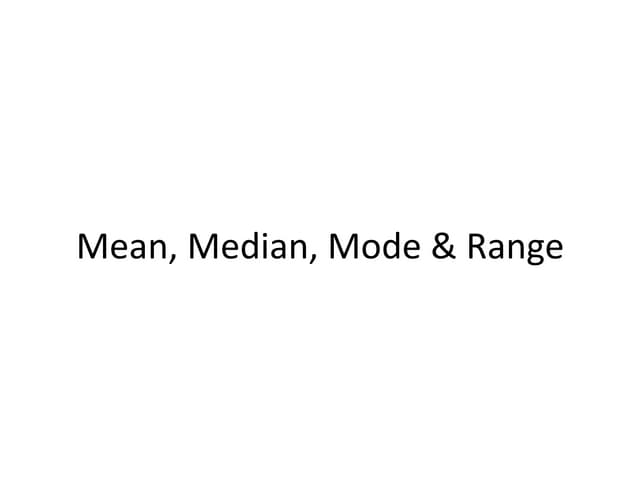 Mean, median, mode, & range ppt | PPTX
