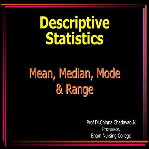 Nursing Research Statistics Mean, Mode, Median.ppt