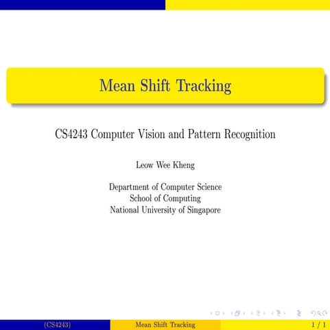 Meanshift Tracking Presentation | PDF