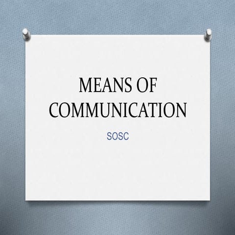 Means of communication | PPTX
