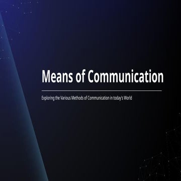 Means of Communication in whole world with | PPTX